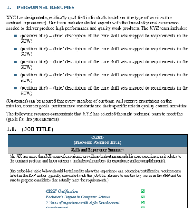 Resume Template – The Federal Proposal Experts